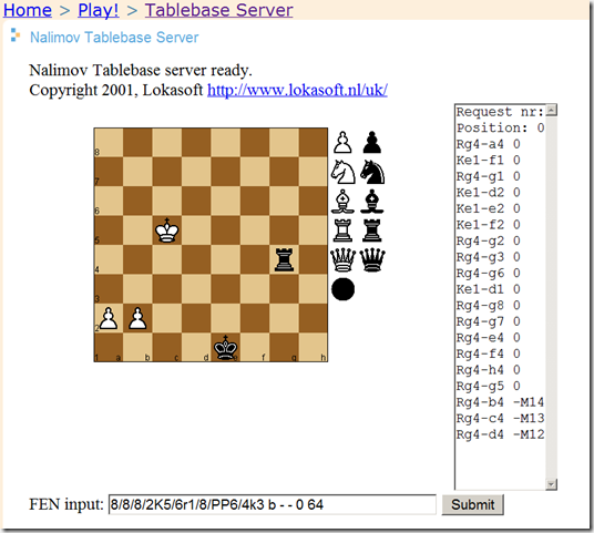 chessblogger: Chess Endgame Tablebases - online